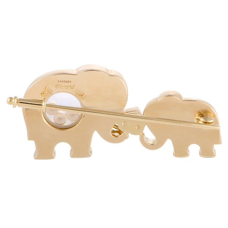 Chopard Diamond and Sapphire Elephants Brooch at 1stDibs