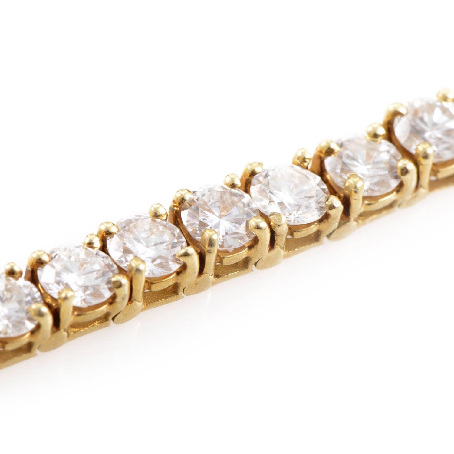 Van Cleef And Arpels Diamond Gold Tennis Bracelet At 1stdibs
