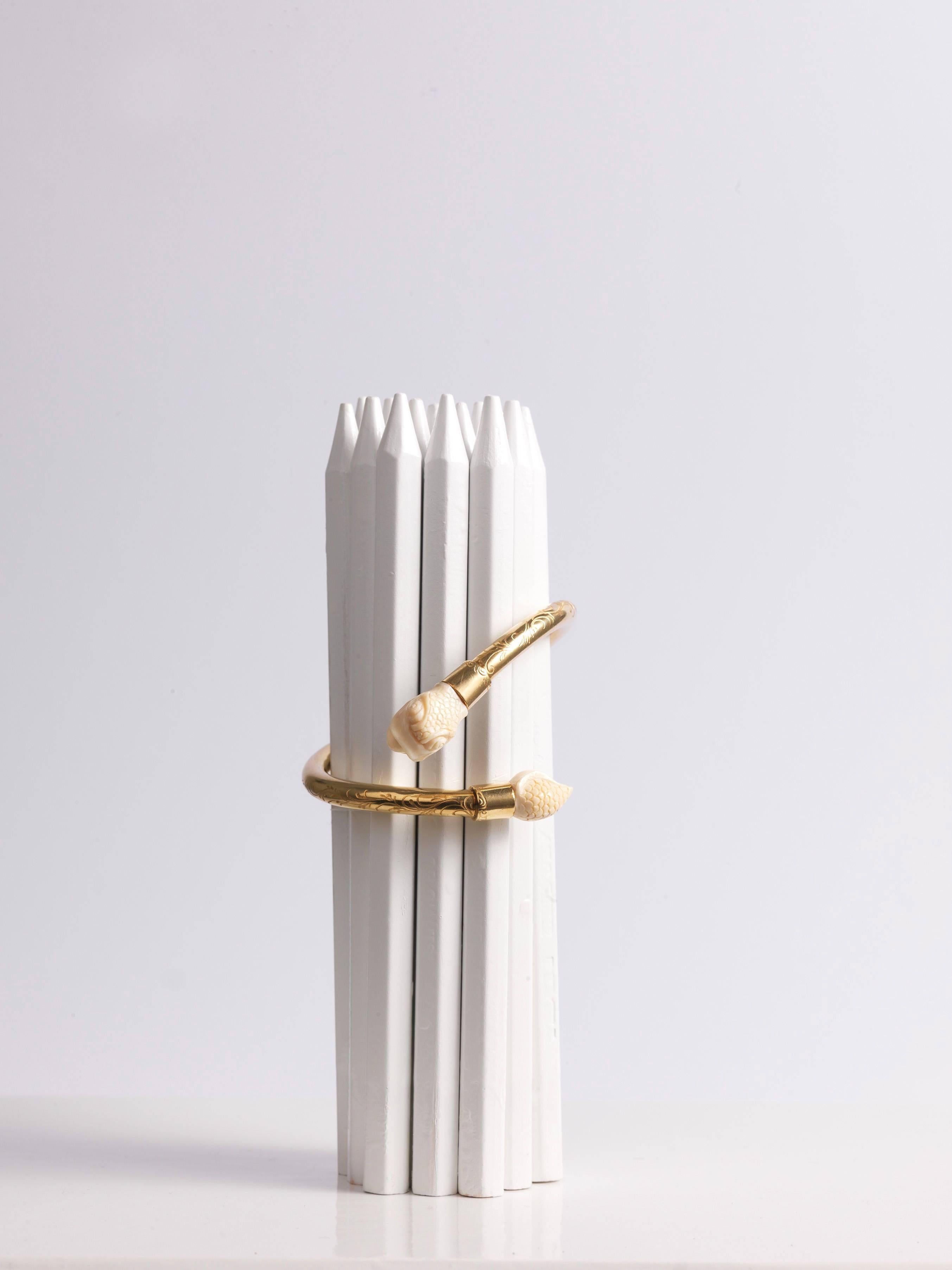 Couleurs de Geraldine Gold Vermeil Bracelet Nut Ivory Handmade in Italy ...