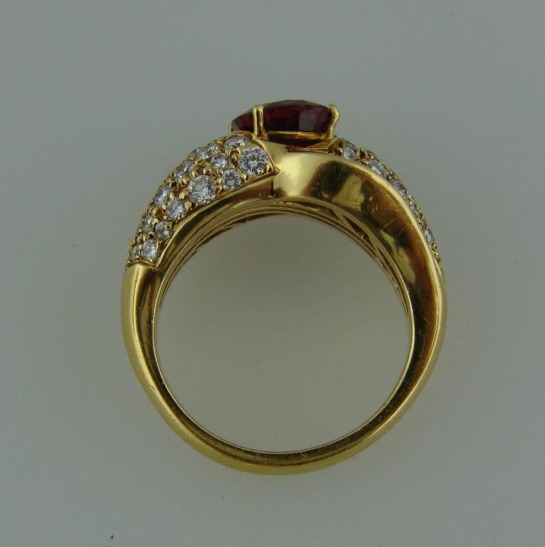 Vintage GRAFF Ruby Diamond 18k Yellow Gold Ring 2.06 cts AGL Report For ...