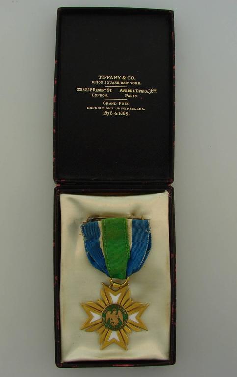 Tiffany and Co. Aztec Club Enamel Gold Insignia Medal Pin at 1stDibs