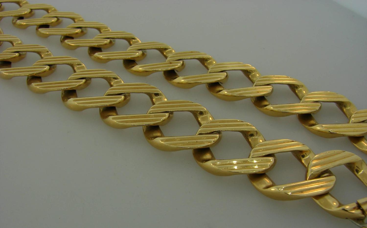 1970s CARTIER Gold Interchangeable Curb Link Chain Necklace Bracelet ...