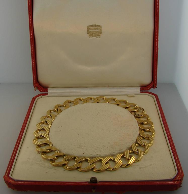 1970s CARTIER Gold Interchangeable Curb Link Chain Necklace Bracelet ...