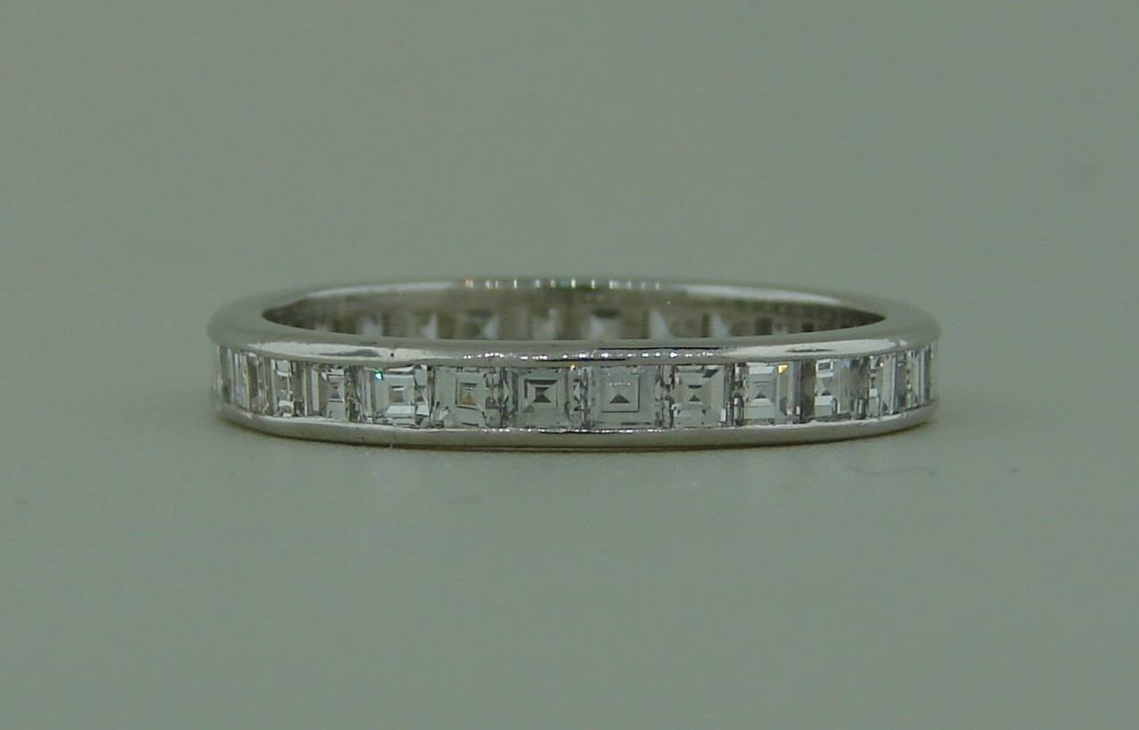 Square Cut Diamond Platinum Eternity Band Ring at 1stDibs | square cut ...
