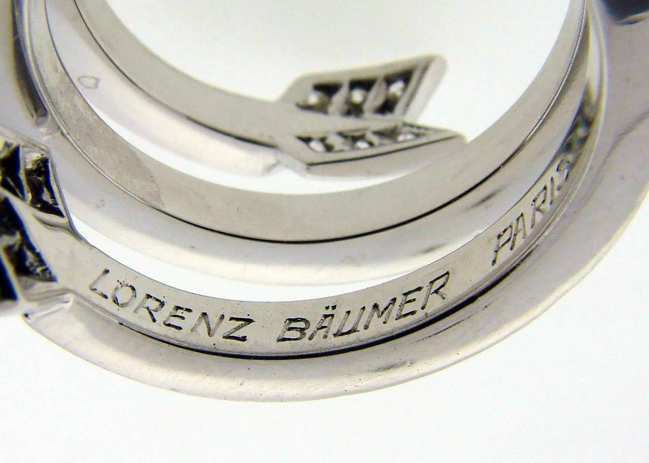 Diamond White Gold Spiral Ring by Lorenz Baumer at 1stDibs