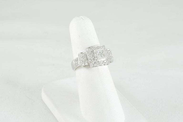 White Gold and Diamond Right Hand Ring at 1stDibs | diamond ring right ...