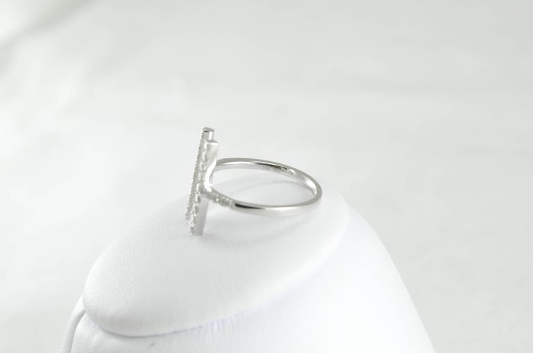 White Diamond and Gold Two-Bar Ring at 1stDibs