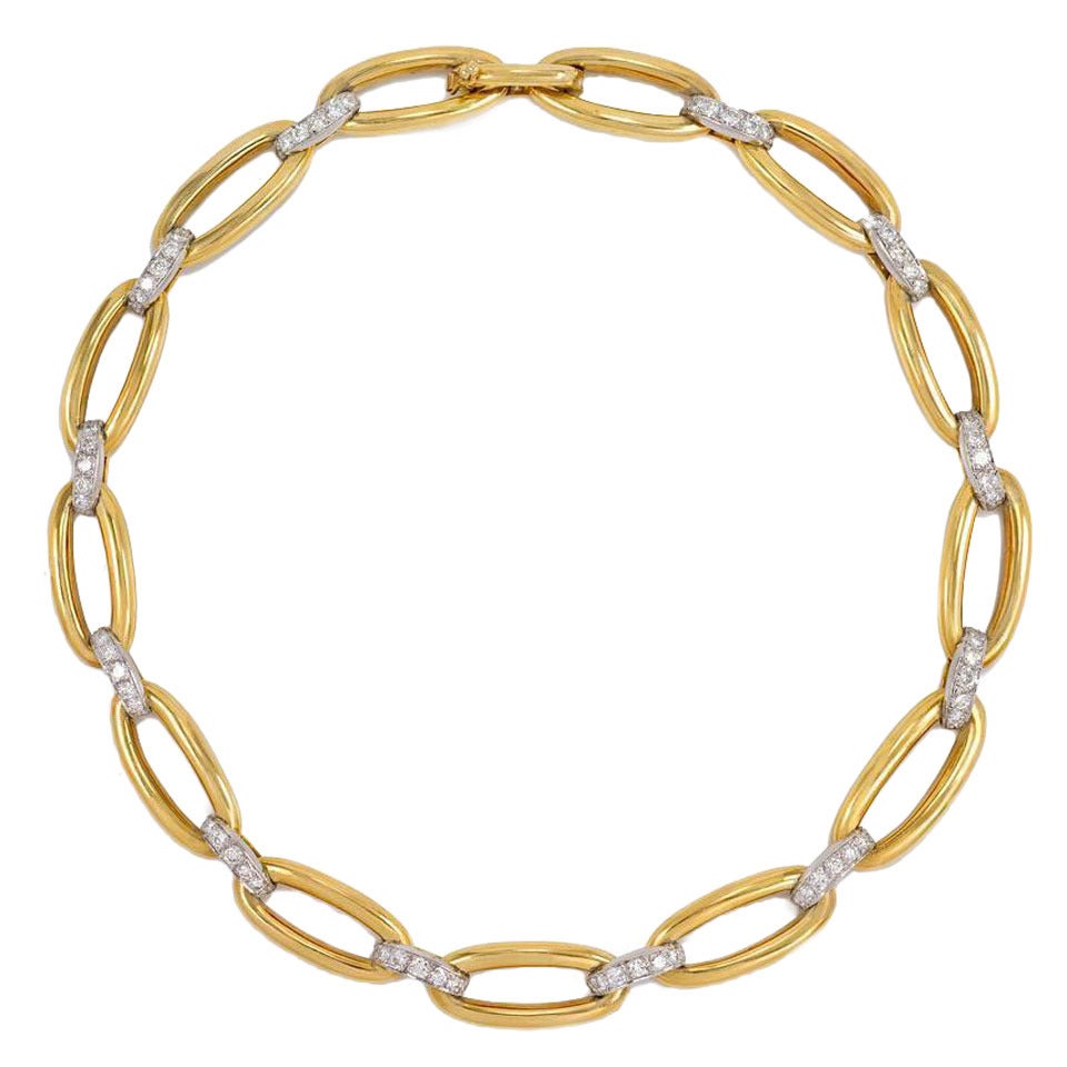 Tiffany and Co. Diamond Gold Collar Necklace at 1stDibs