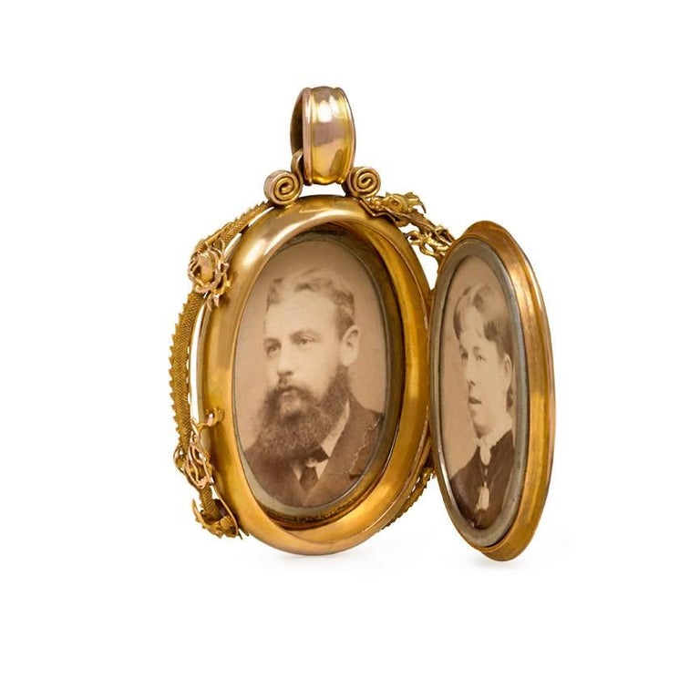 Victorian Double-Sided Shakudo Locket With Dragons at 1stDibs