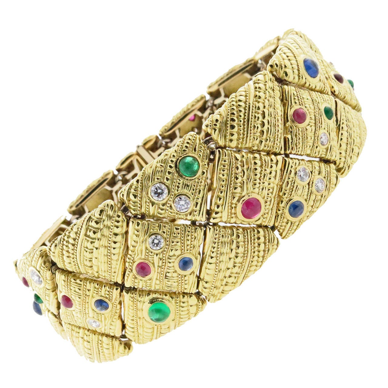Alex Sepkus Gem Set Gold Bracelet at 1stDibs