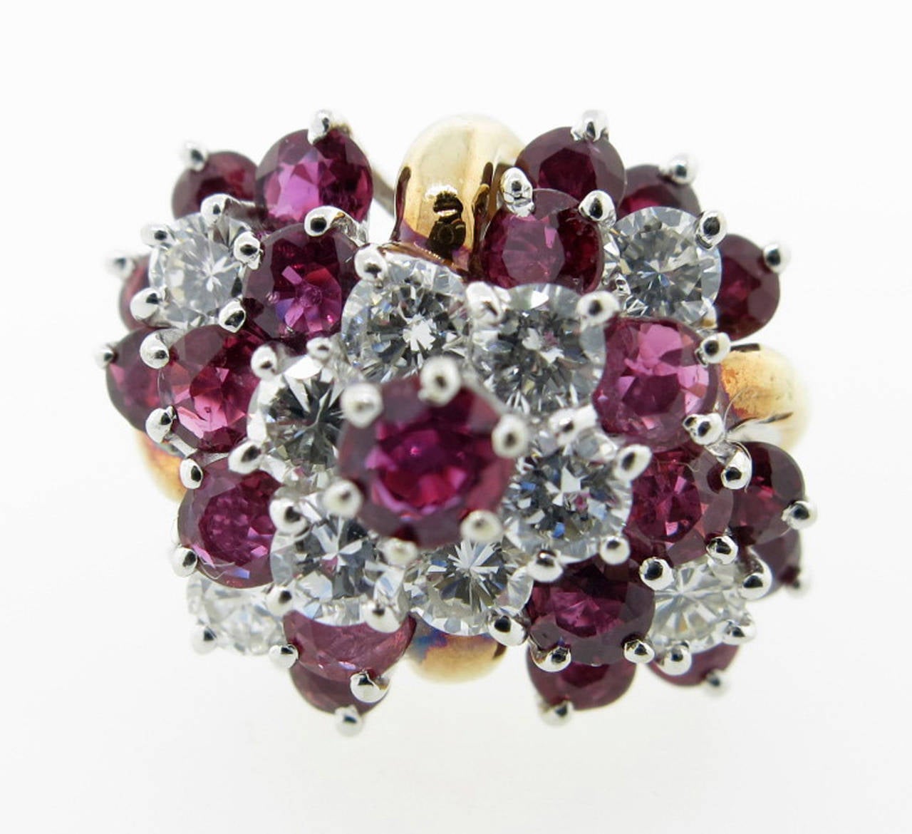 Natural Ruby and Diamond Cocktail Ring at 1stDibs