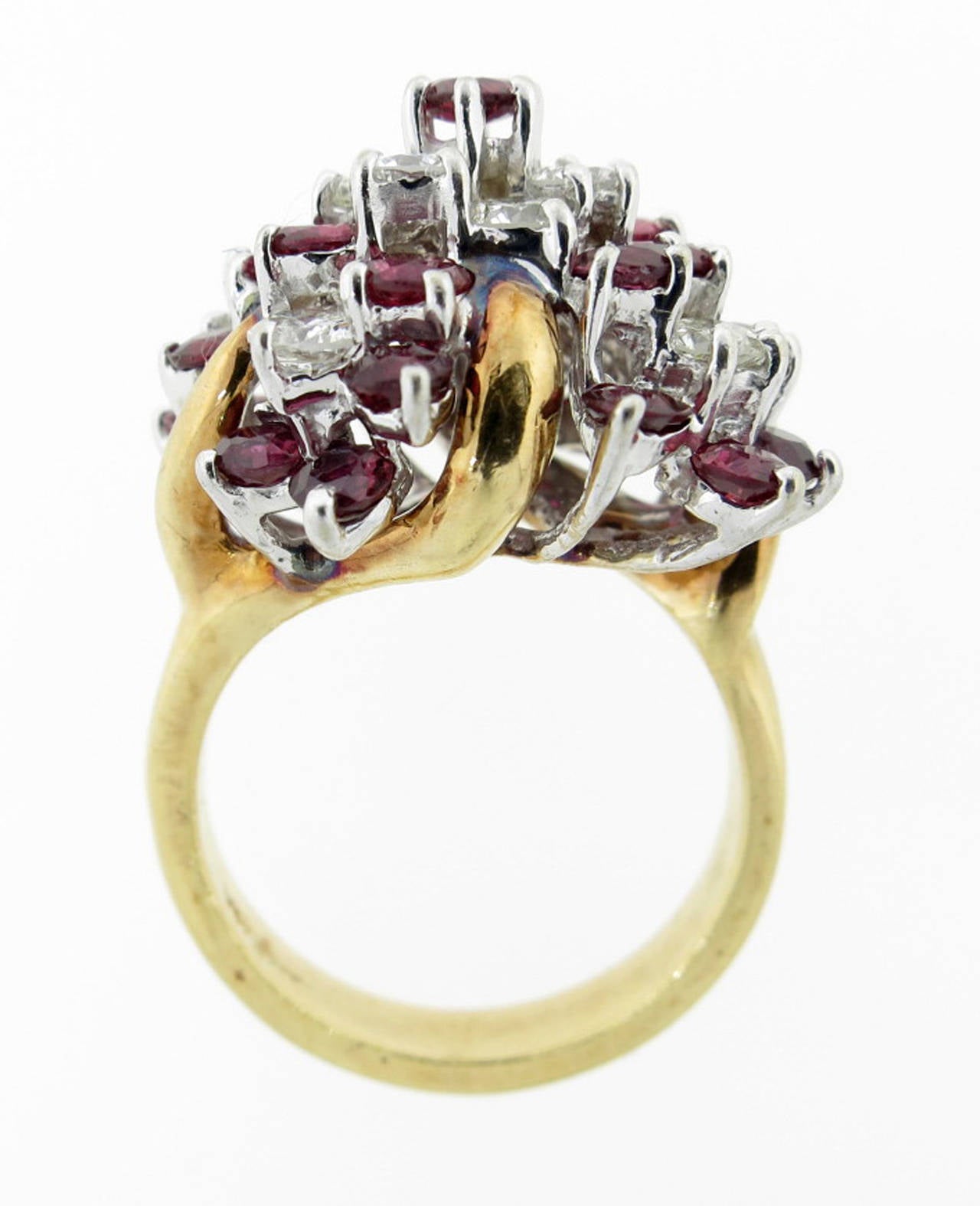 Natural Ruby and Diamond Cocktail Ring at 1stDibs