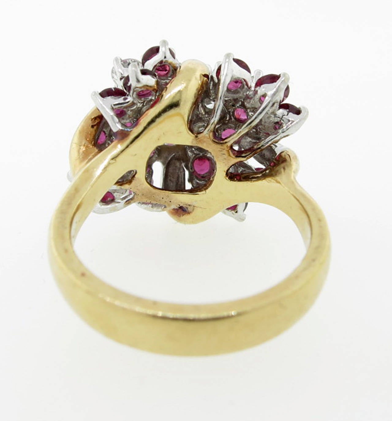Natural Ruby and Diamond Cocktail Ring at 1stDibs