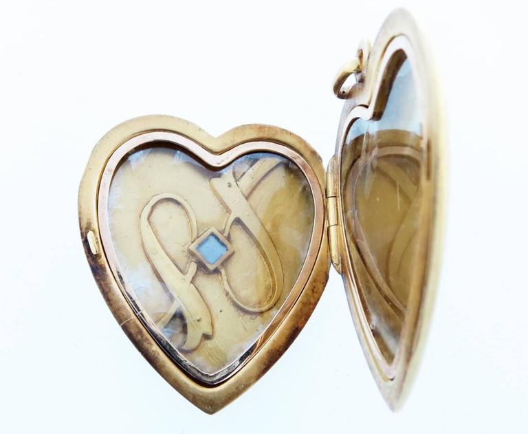 Romantic French Art Nouveau Pearl Sapphire Gold Locket For Sale at 1stDibs