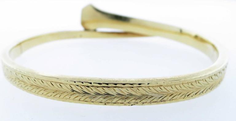 1908 L. Fritschze and Company Antique Gold Nail Bangle Bracelet at 1stDibs