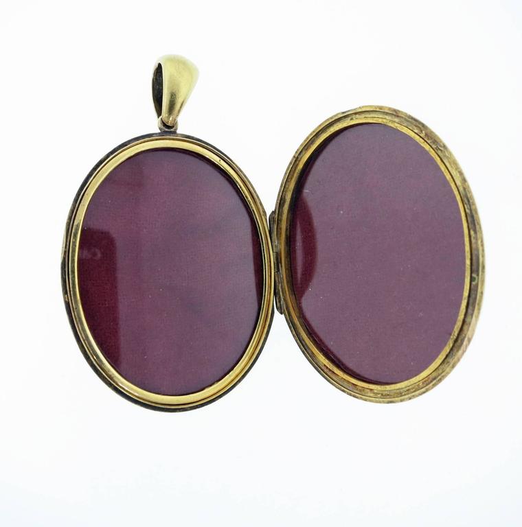 Large Double Sided Antique Engraved Locket at 1stDibs