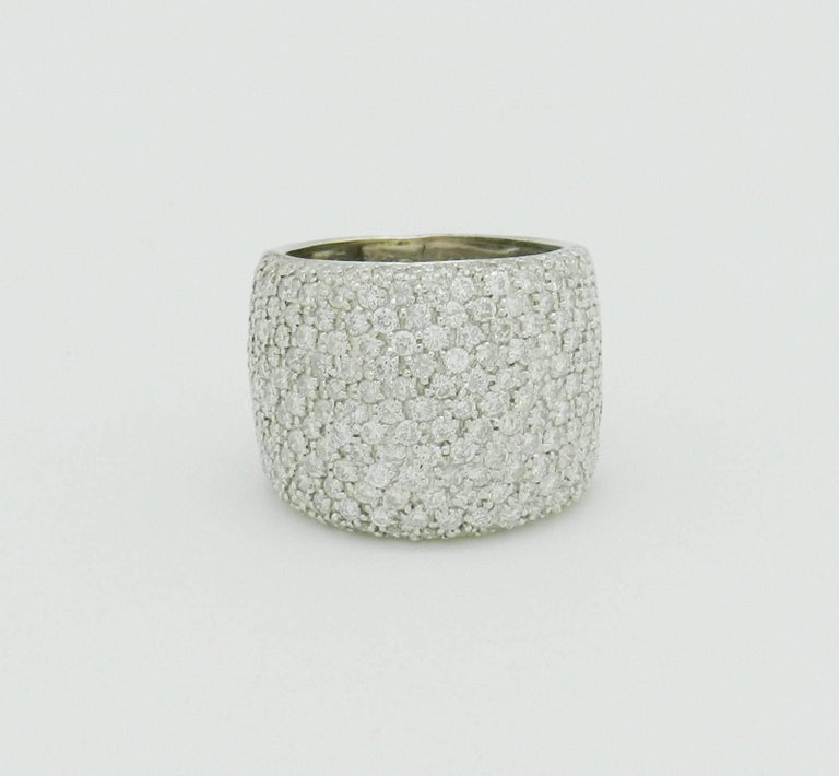 Pave Diamond Wide Band Cluster Ring at 1stDibs | wide band diamond ...