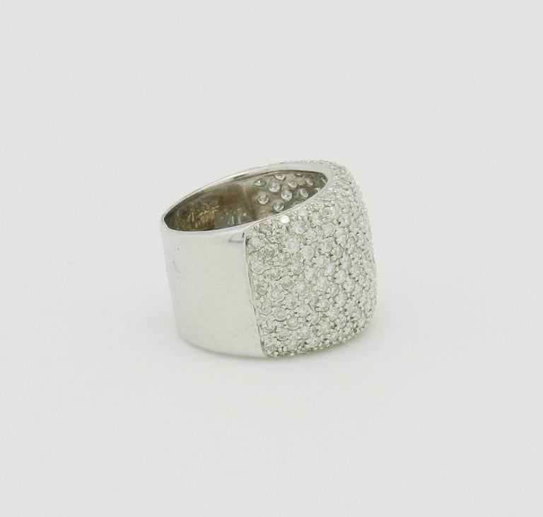 Pave Diamond Wide Band Cluster Ring at 1stDibs | wide band diamond ...