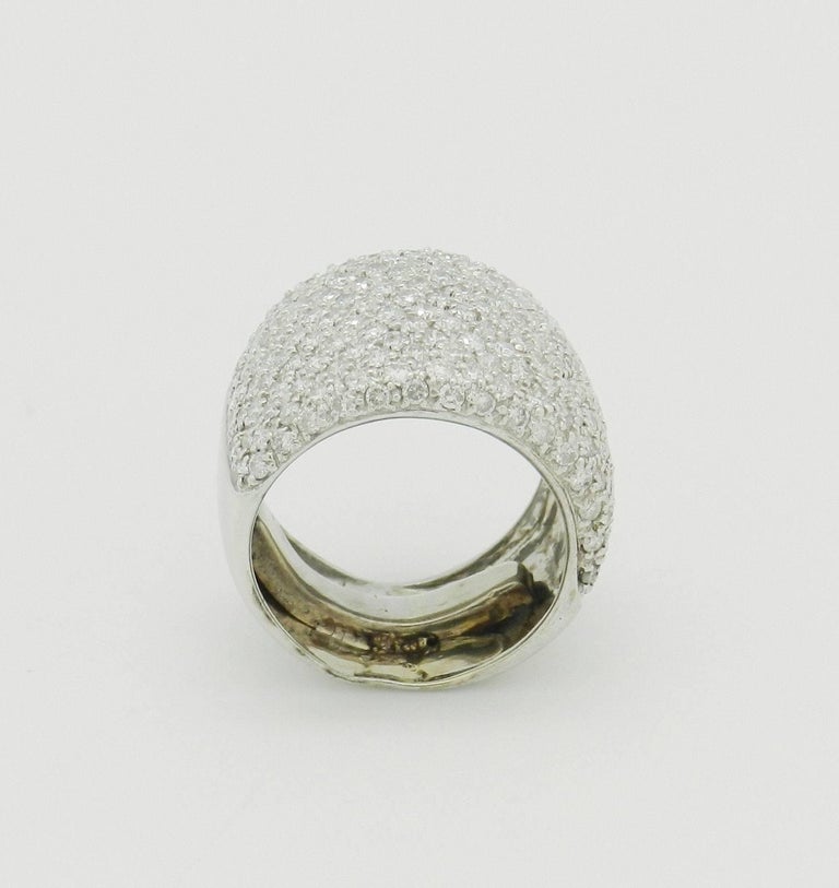 Pave Diamond Wide Band Cluster Ring at 1stDibs | wide band diamond ...