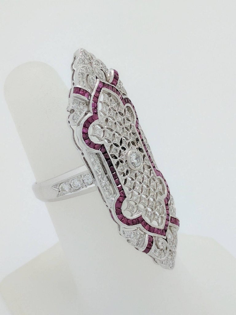 Ruby Diamond Filigree Ring at 1stDibs