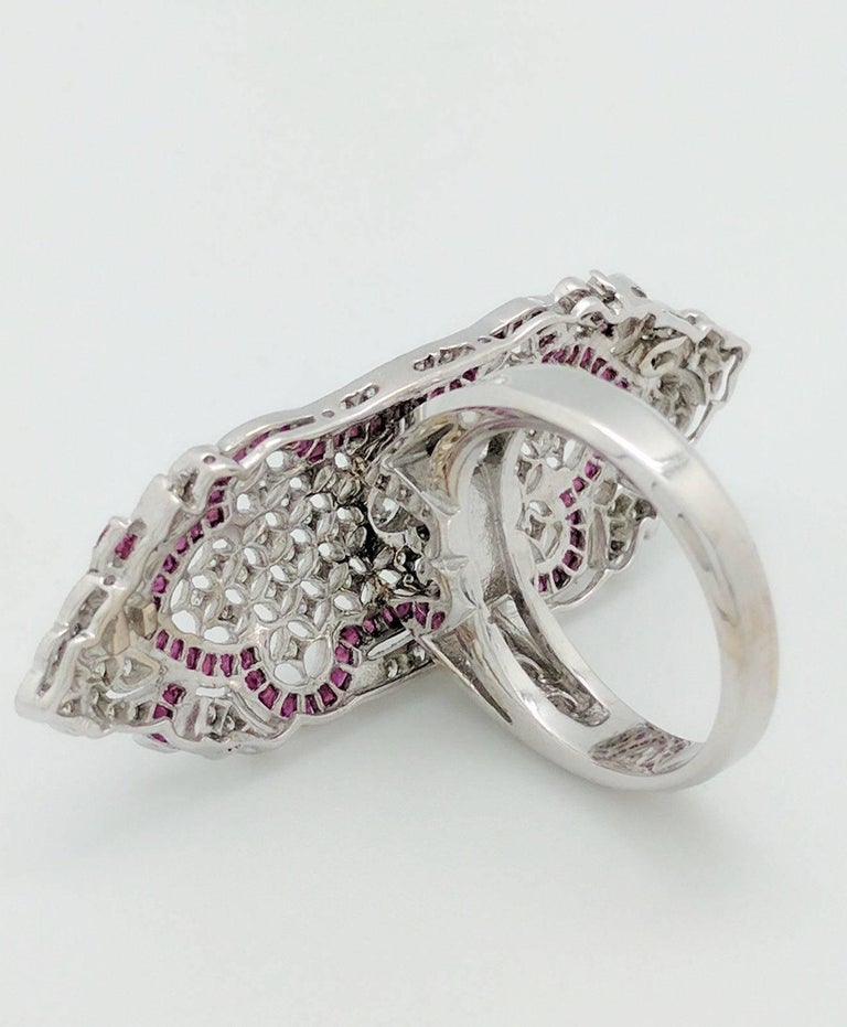 Ruby Diamond Filigree Ring at 1stDibs