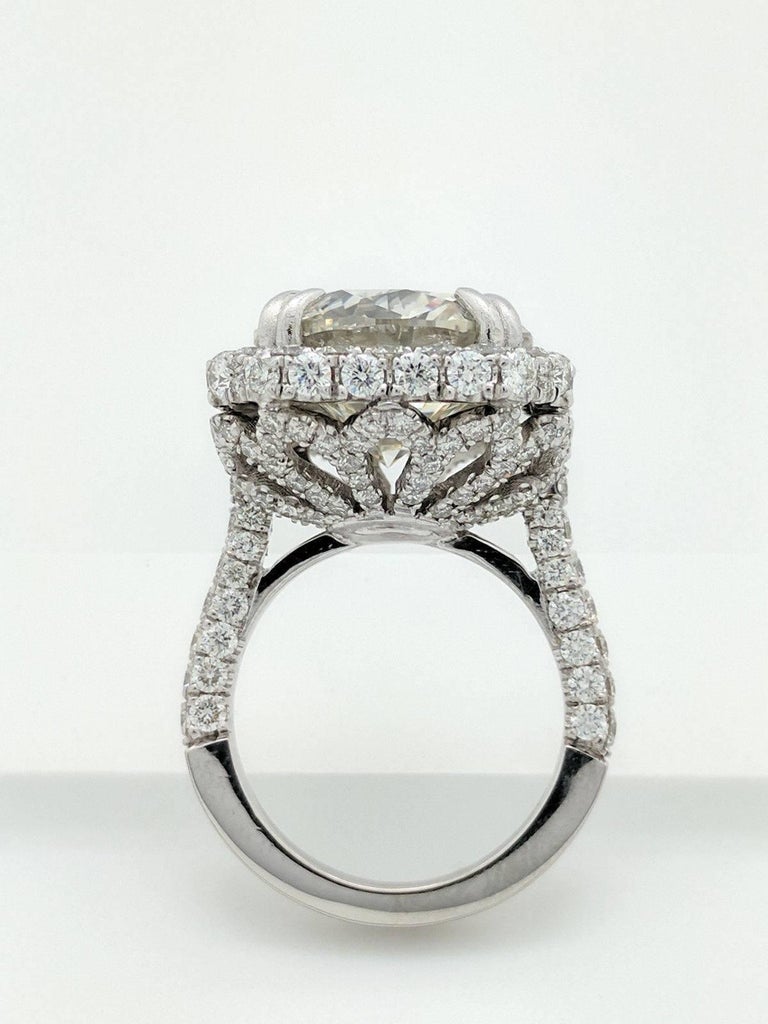 GIA 10.02ct Natural Round Diamond Engagement Ring Platinum Setting 3 ...