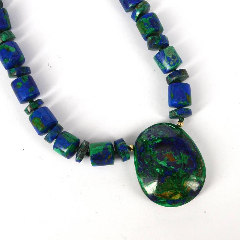 Decadent Jewels Azurite, Malachite with Lapis Lazuli Gold Pendant ...