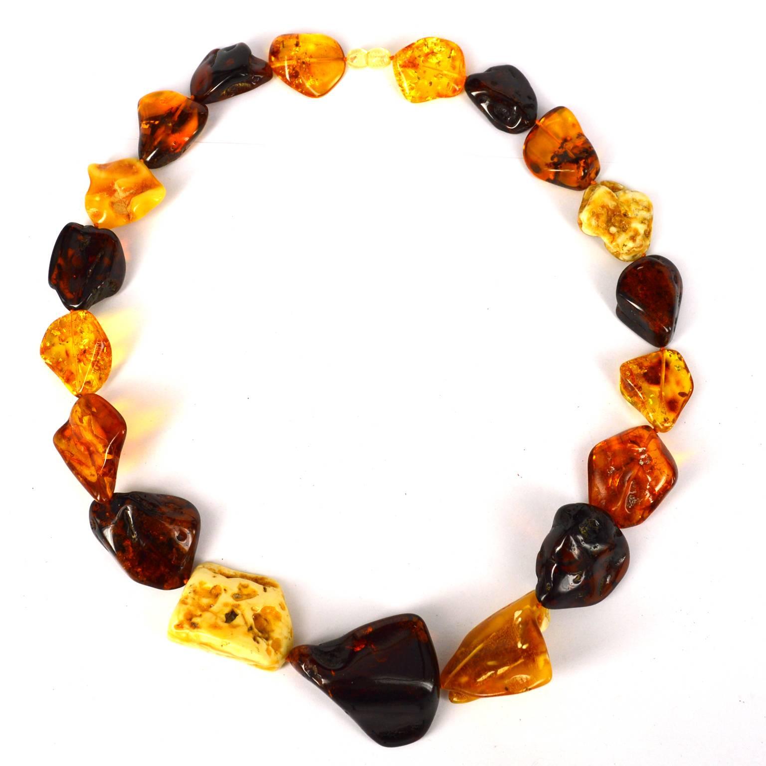 Decadent Jewels Large Natural Graduated Baltic Amber Necklace at 1stDibs