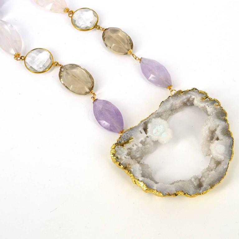 Amethyst Smokey Quartz Clear Quartz Rose Quartz Druzy Agate Gold Fill ...