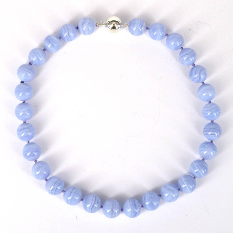 Decadent Jewels Blue Lace Agate Silver Necklace at 1stDibs | blue lace ...