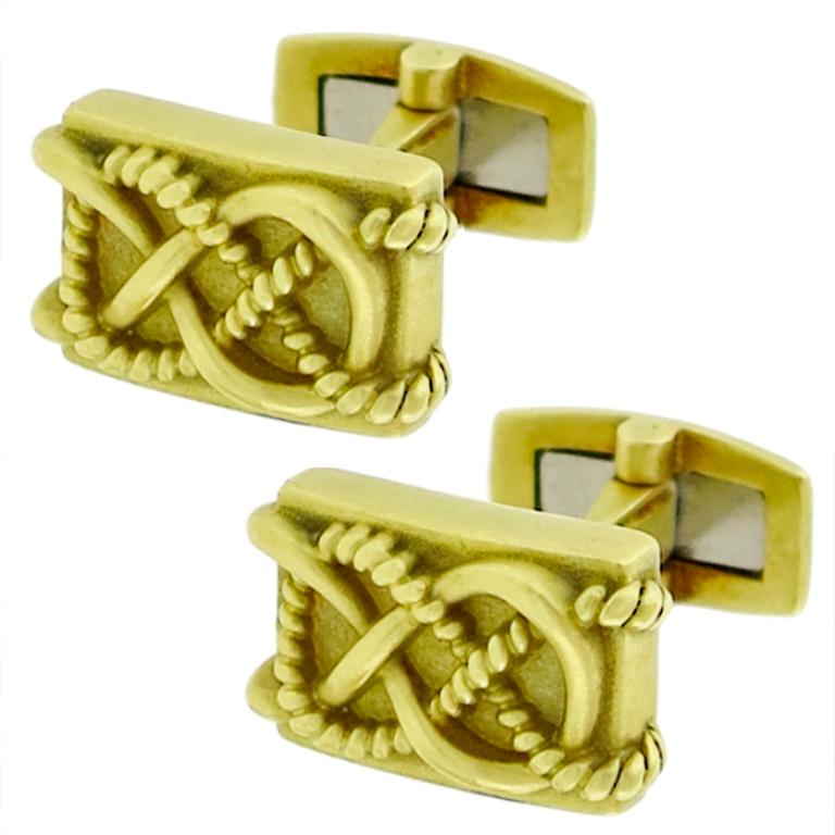 Barry Kieselstein Cord Gold Cufflinks For Sale at 1stDibs