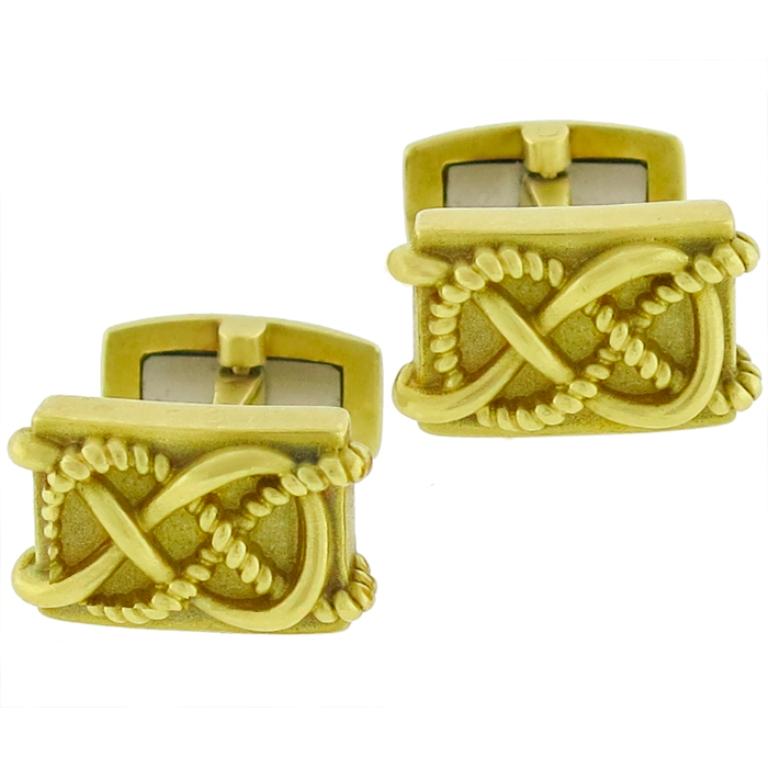 Barry Kieselstein Cord Gold Cufflinks For Sale at 1stDibs