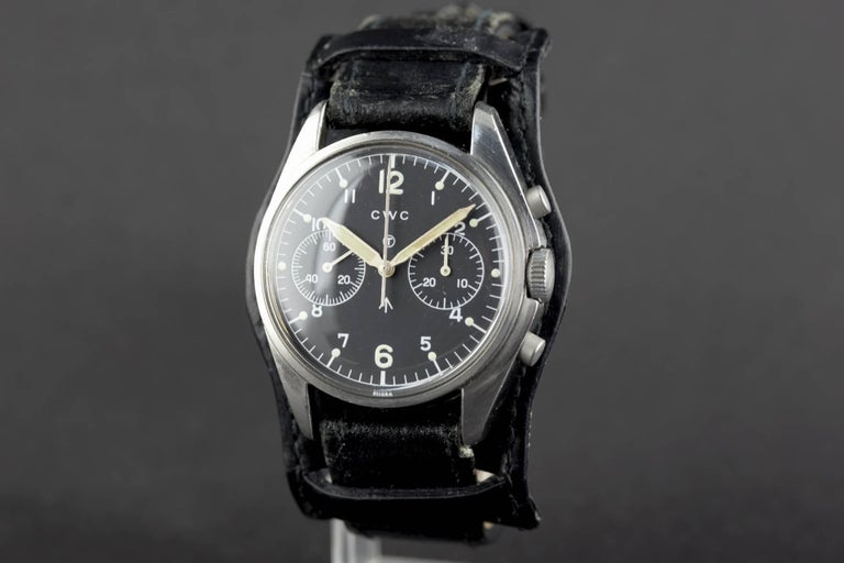 Cortebert CWC Stainless Steel British Airforce Chronograph Wristwatch ...