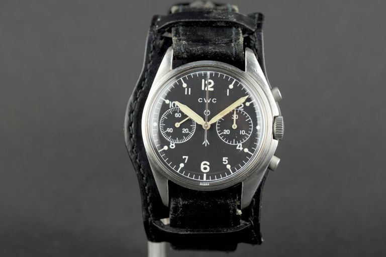 Cortebert CWC Stainless Steel British Airforce Chronograph Wristwatch ...