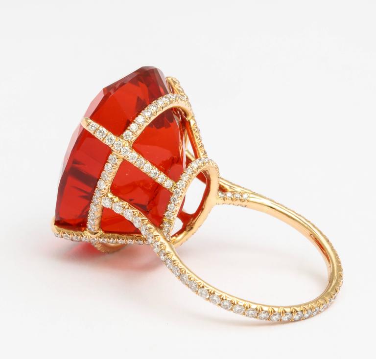 Fine 17.75 Carat Mexican Opal Diamond Ring at 1stDibs