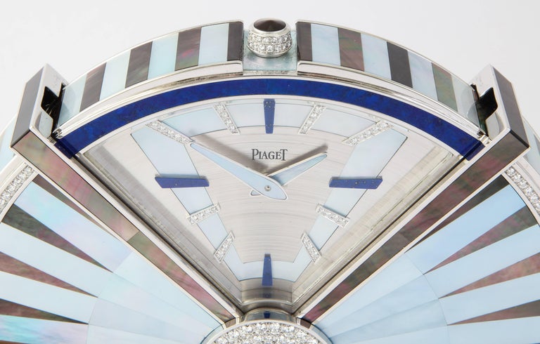 Piaget Diamond White Gold Multi Gem Table Clock For Sale at 1stDibs ...