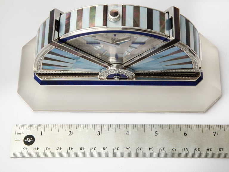Piaget Diamond White Gold Multi Gem Table Clock For Sale at 1stDibs ...