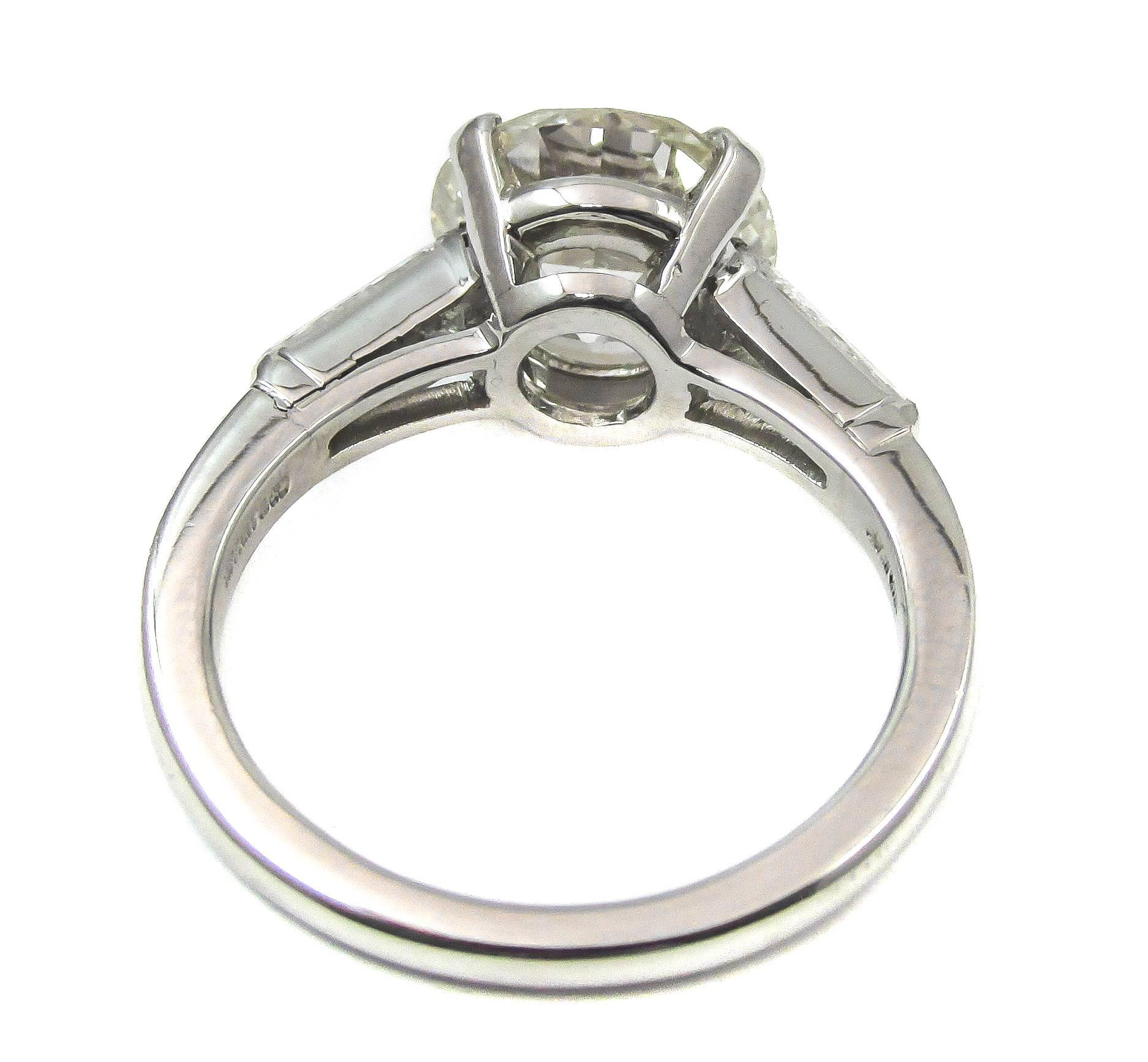 Tiffany and Co. 2.88 Carat Diamond Platinum Ring at 1stDibs