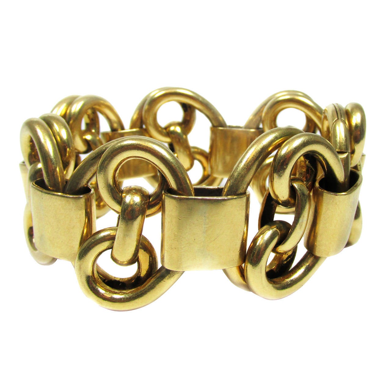 Retro Gold Bracelet at 1stDibs