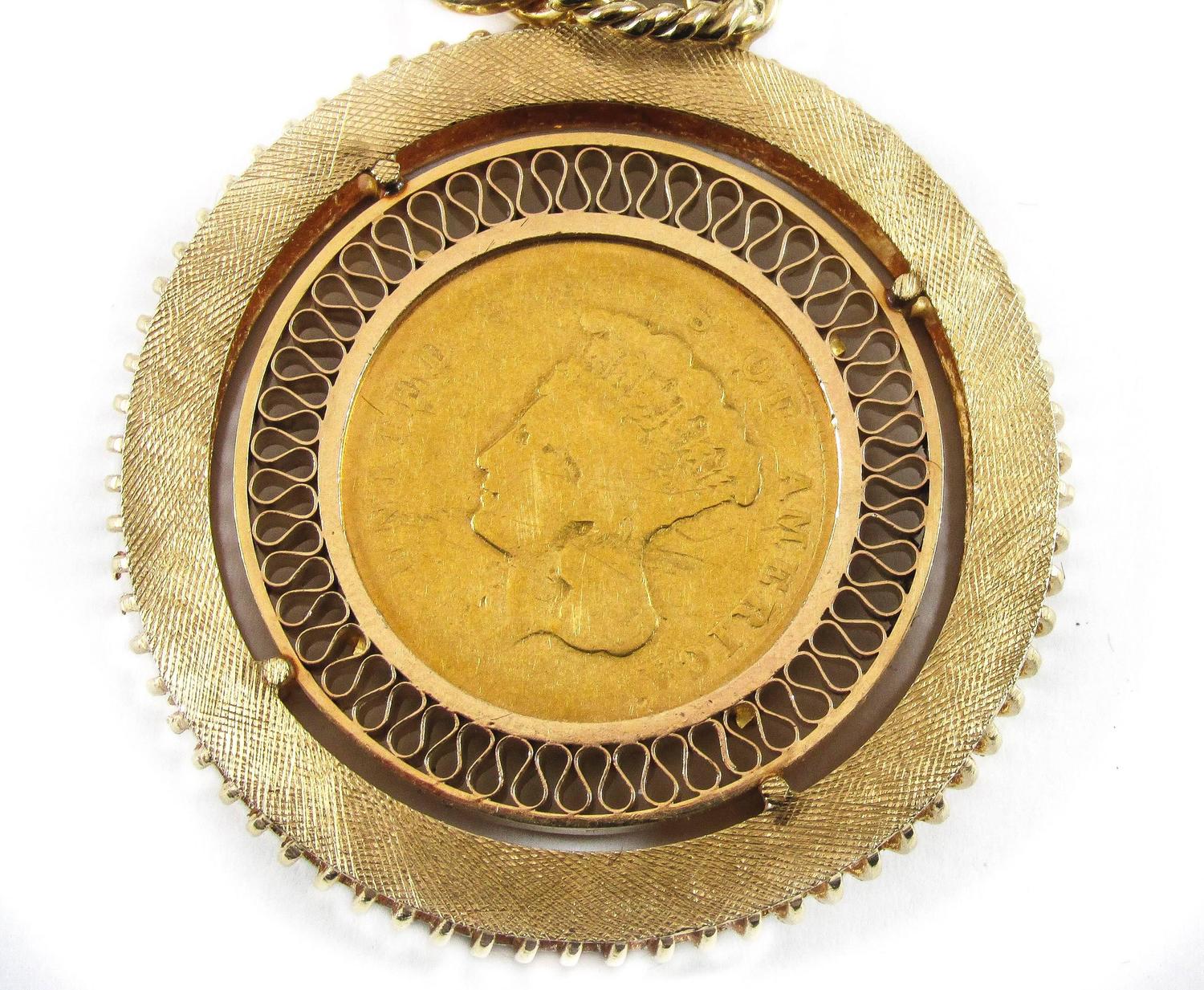 Impressive United States Heavy Gold Coin Chain Necklace at 1stdibs