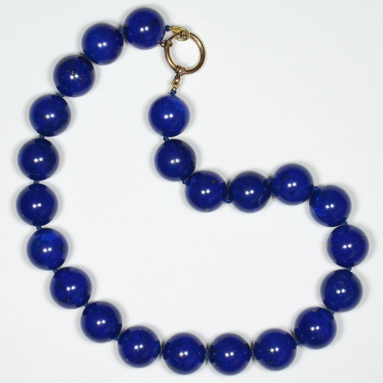 Lapis Lazuli Bead Necklace at 1stDibs