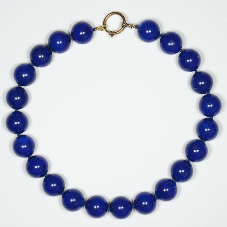 Lapis Lazuli Bead Necklace at 1stDibs