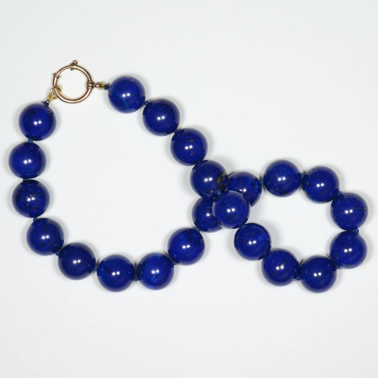 Lapis Lazuli Bead Necklace at 1stDibs