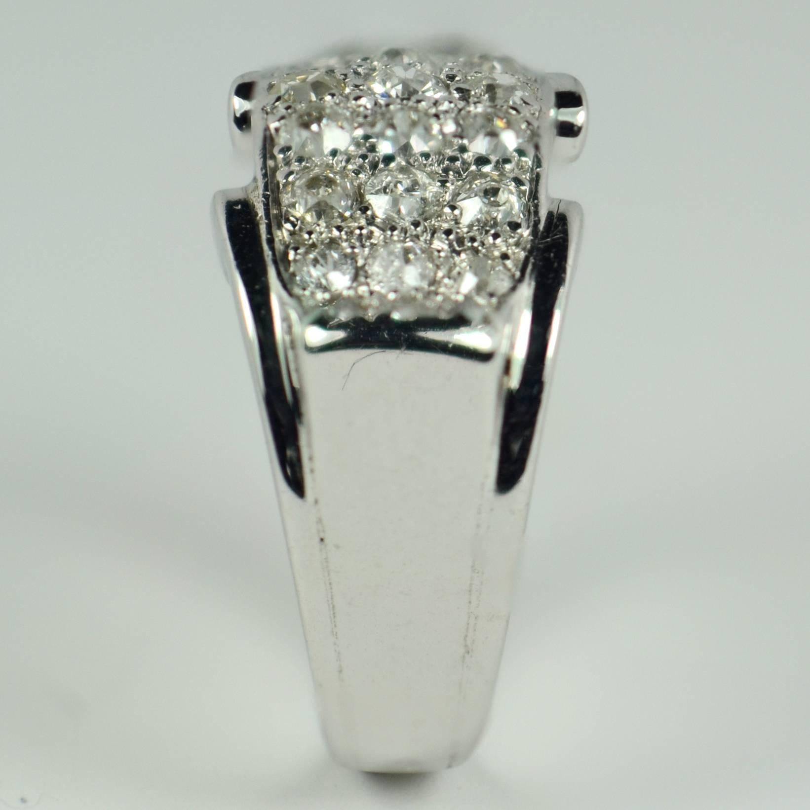 Diamond 18 Karat White Gold Bridge Ring For Sale at 1stDibs