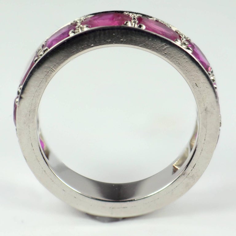 Natural Ruby White Gold Eternity Band Ring For Sale at 1stDibs