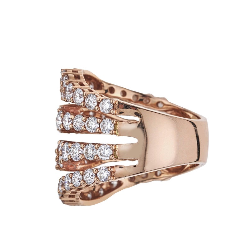 Rose Gold and Diamond Pinky Ring at 1stDibs