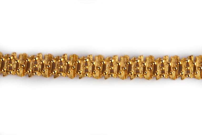 1970s David Shackman and Sons Bark Effect Bracelet at 1stDibs
