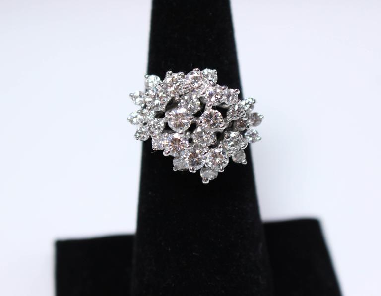 Cascade 3.0 Carat Diamonds Gold Cluster Ring For Sale (Free Shipping ...