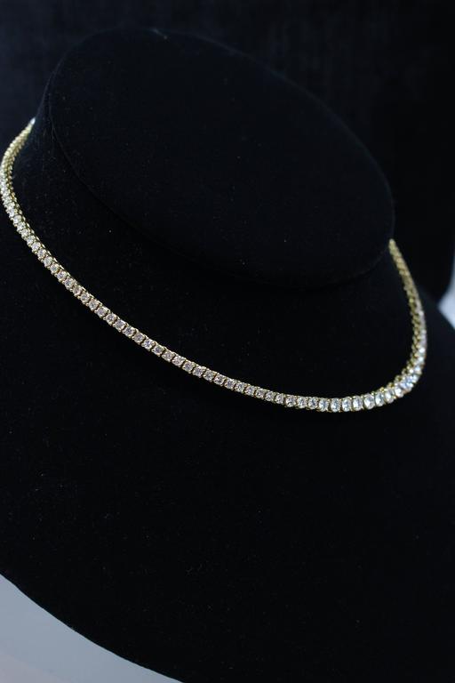 Diamond Gold Line Necklace For Sale at 1stDibs