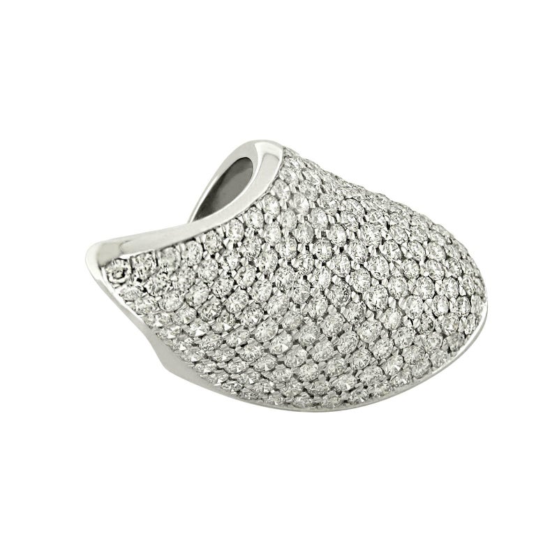 Gavello Iconic White Gold Diamond Pavé Wing Ring For Sale at 1stDibs